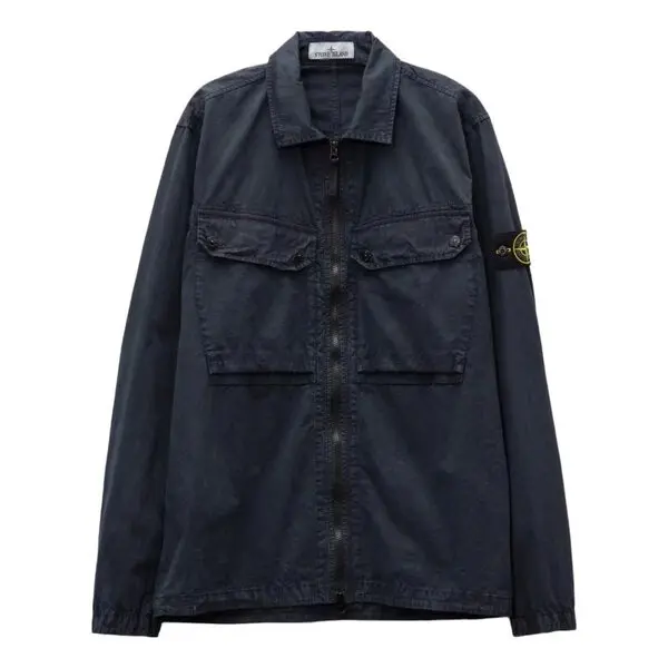 Stone Island Old Effect Overshirt - Navy Blue