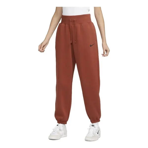 Nike Phoenix Fleece High-waisted Oversized Tracksuit Bottoms - Rugged Orange/black