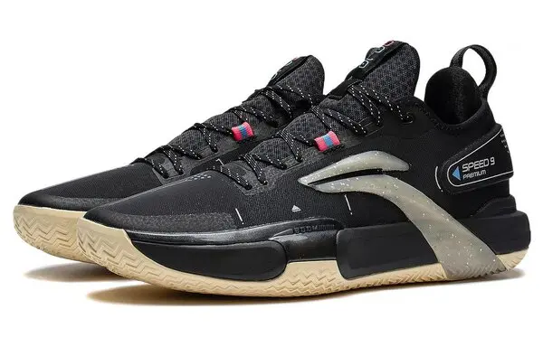LI-NING Speed Premium Athletic Sneakers - Black/yellow/white