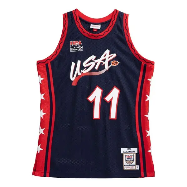 Mitchell & Ness Team Usa 1996-97 Karl Malone 11 Basketball Jersey - Navy