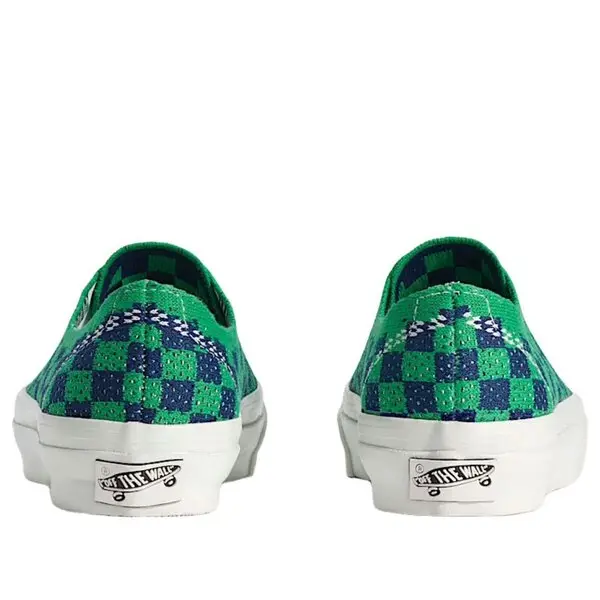 VANS Premium Authentic Checkerboard Sneakers - Green/navy Blue