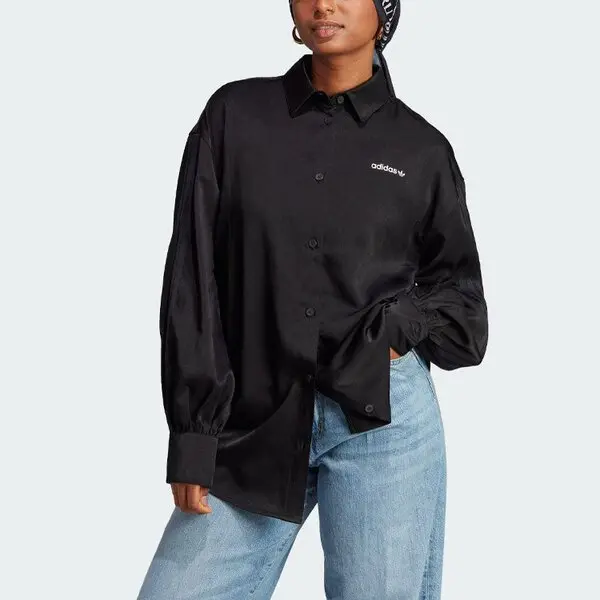 Adidas 3-stripes Oversized Shirt - Black