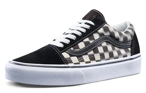 VANS Old Skool Blur Check Lace-up Sneakers - Black