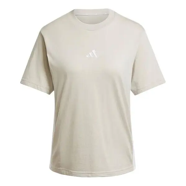 Adidas Essentials 3-stripes Cotton T-shirt - Beige/white