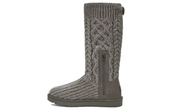 UGG Classic Cardigan Cabled Knit Boot - Grey