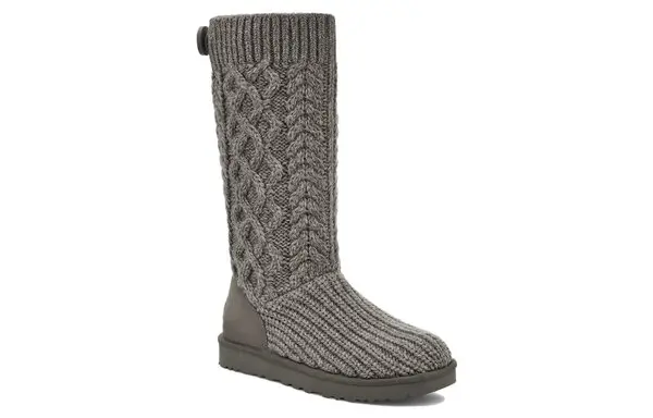 UGG Classic Cardigan Cabled Knit Boot - Grey