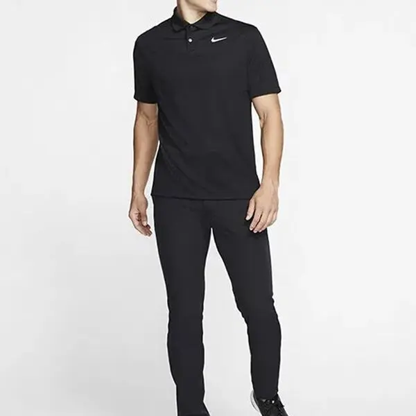 Nike Logo Quick Dry Breathable Sports Short Sleeve Polo Shirt - Black