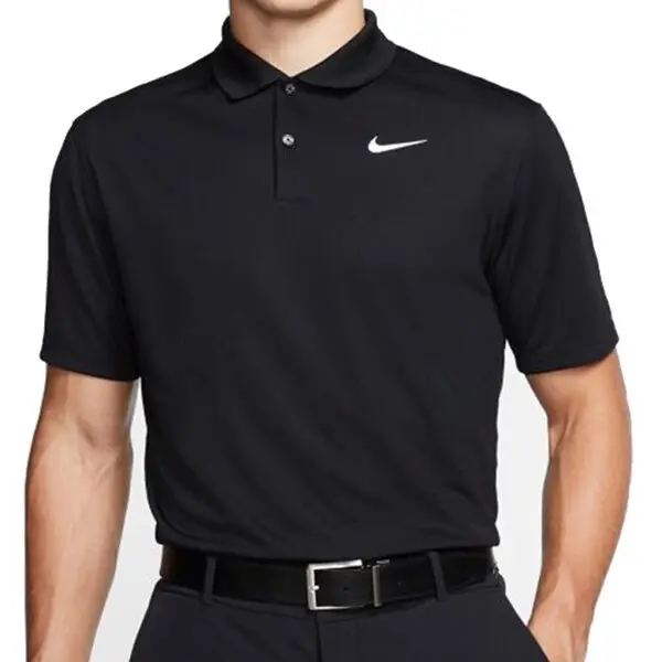 Nike Logo Quick Dry Breathable Sports Short Sleeve Polo Shirt - Black