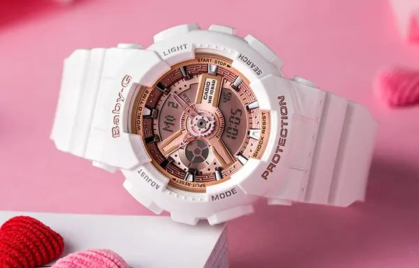 Casio Baby-g Pink Analog-digital Watch - White