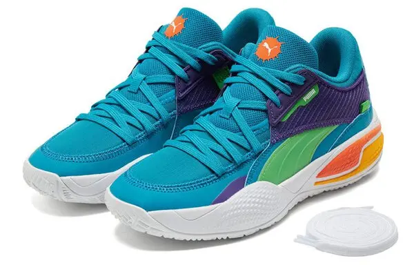 PUMA Court Rider Low Top Sneakers - Blue/green/orange