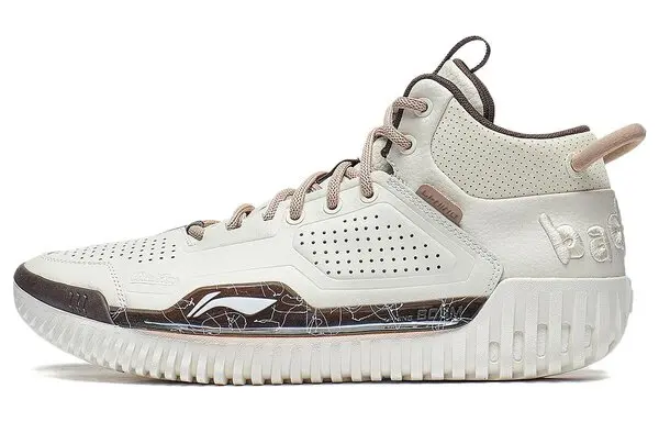 LI-NING Badfive 3 High Top Sneakers - White/beige