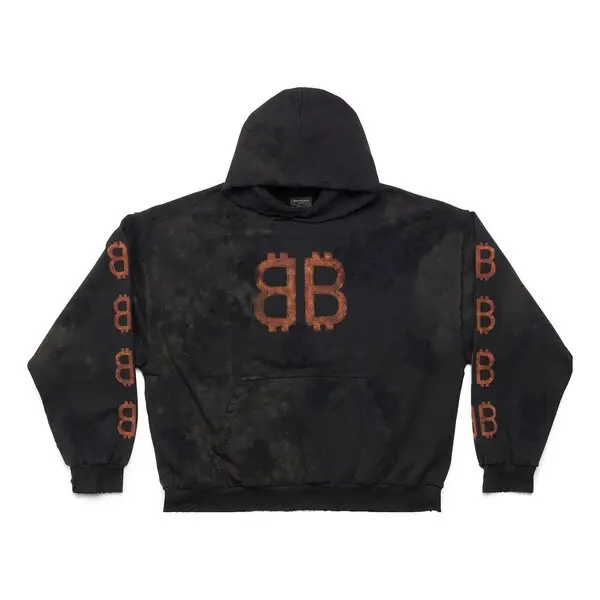 Balenciaga Crypto Hoodie Medium Fit - Black Faded