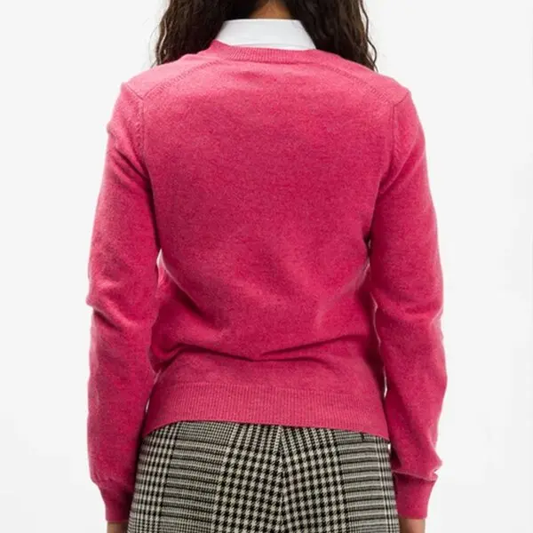 Play Comme Des Garcon V-neck Pullover With Red Emblem