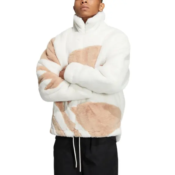 Adidas Faux Fur Track Jacket With Logo Detail