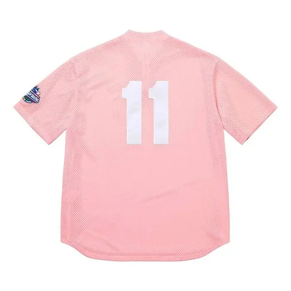Supreme Logo Baseball Henley - Pink