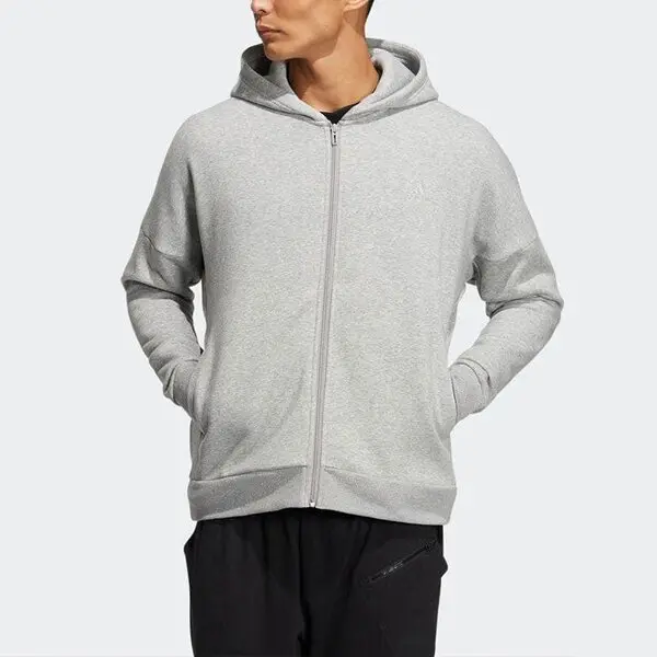 Adidas Zipper Hooded Jacket With Alphabet Print