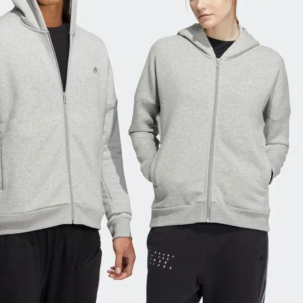 Adidas Zipper Hooded Jacket With Alphabet Print