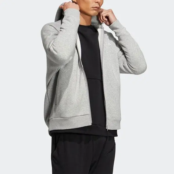 Adidas Zipper Hooded Jacket With Alphabet Print