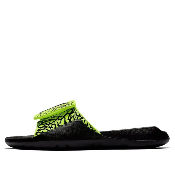 JORDAN Hydro 7 V2 Burst Crack Slide Sandals - Black/yellow
