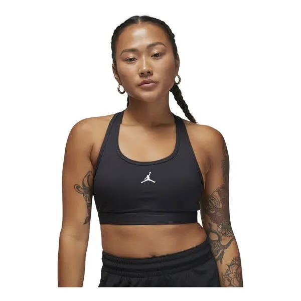JORDAN Sport Medium-support Padded Jumpman Bra 'black - Black/white