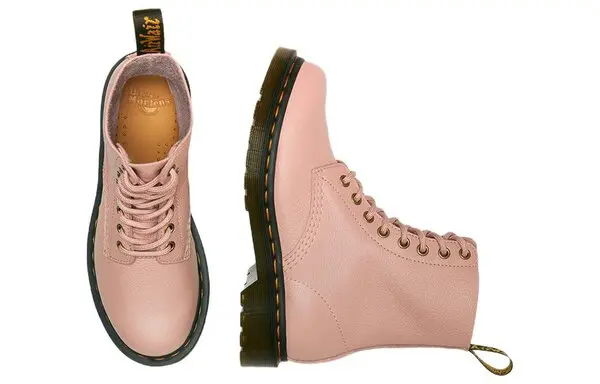 Dr. Martens 1460 Pascal Virginia Leather Lace Up Boots - Peach Beige