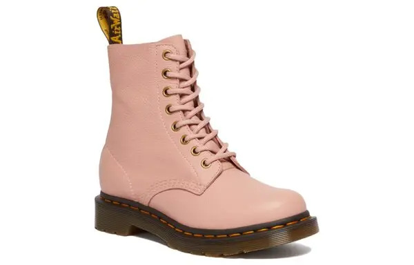 Dr. Martens 1460 Pascal Virginia Leather Lace Up Boots - Peach Beige