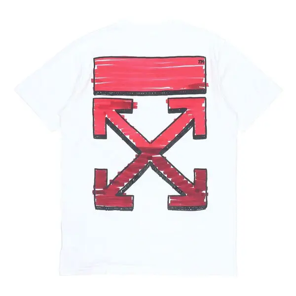 Off-White Ss21 Back Arrow Logo Printing Round Neck Pullover Short Sleeve - White