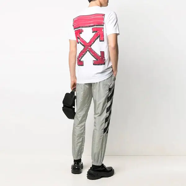 Off-White Ss21 Back Arrow Logo Printing Round Neck Pullover Short Sleeve - White