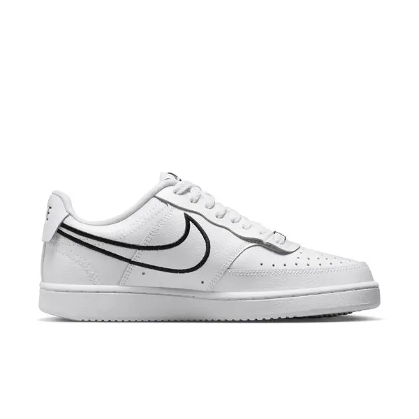 Nike Court Vision Low Premium Sneakers - White/metallic Silver/black