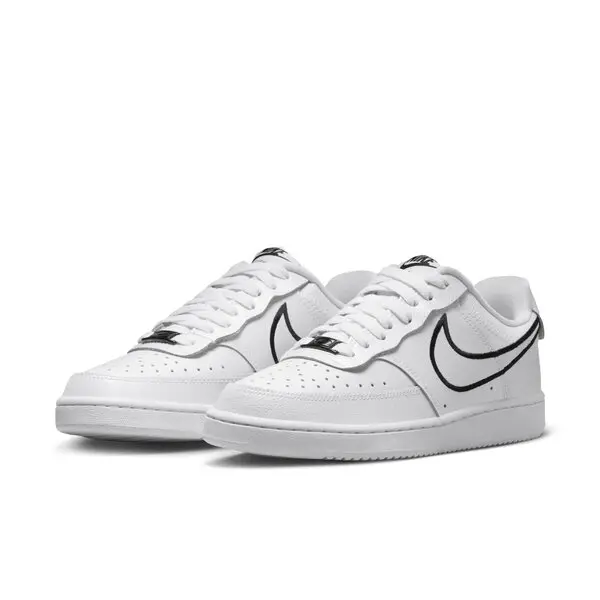 Nike Court Vision Low Premium Sneakers - White/metallic Silver/black