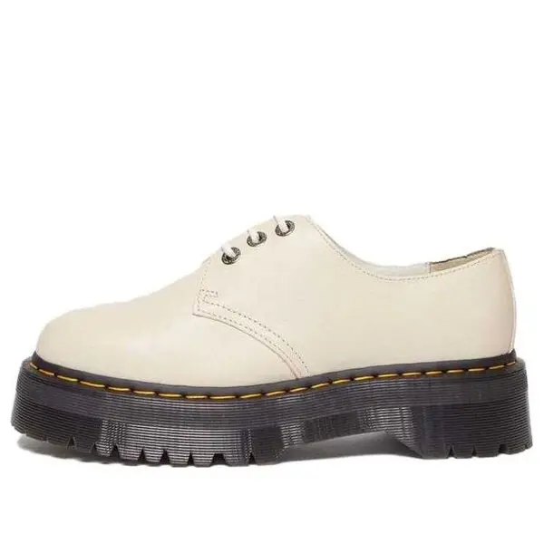 Dr. Martens 1461 Pisa Leather Platform Shoes - Parchment Beige