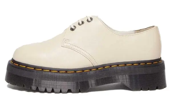 Dr. Martens 1461 Pisa Leather Platform Shoes - Parchment Beige