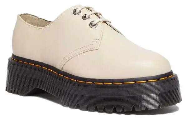 Dr. Martens 1461 Pisa Leather Platform Shoes - Parchment Beige