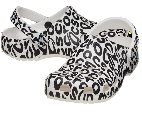 CROCS Classic Warped Logo Clogs