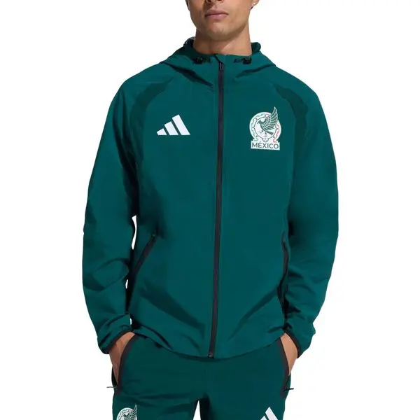 Adidas Mexico Tiro Travel Full Zip Hooded Windbreaker - Aurora Ivy