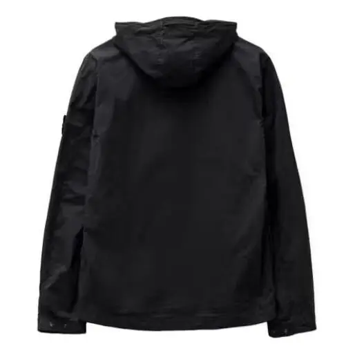 Stone Island Supima Cotton Twill Stretch Hooded Jacket - Black