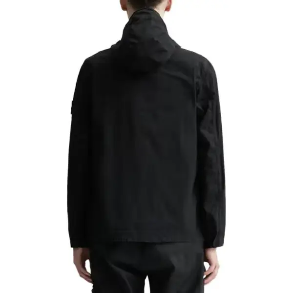 Stone Island Supima Cotton Twill Stretch Hooded Jacket - Black