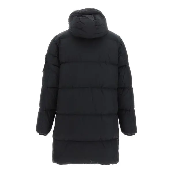 Stone Island Crinkle Reps Hooded Down Long Jacket