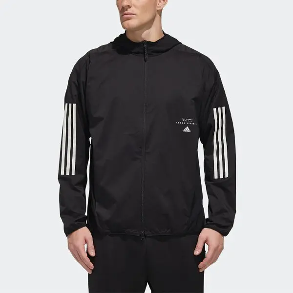 Adidas Logo Stripe Printing Hooded Jacket