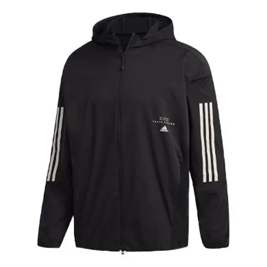Adidas Logo Stripe Printing Hooded Jacket - Default Color
