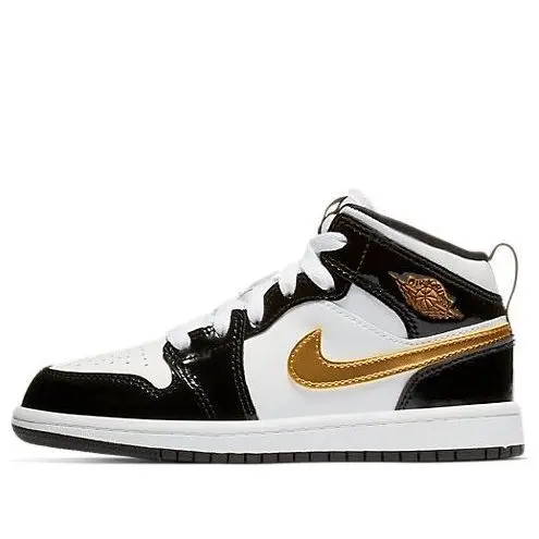 JORDAN 1 Mid Patent Sneakers - Black