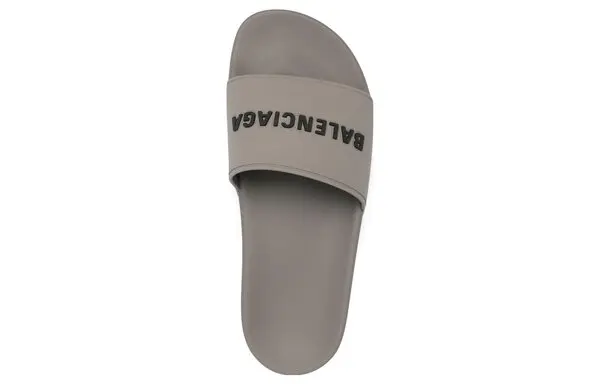 Balenciaga Rubber Pool Slides - Grey/black