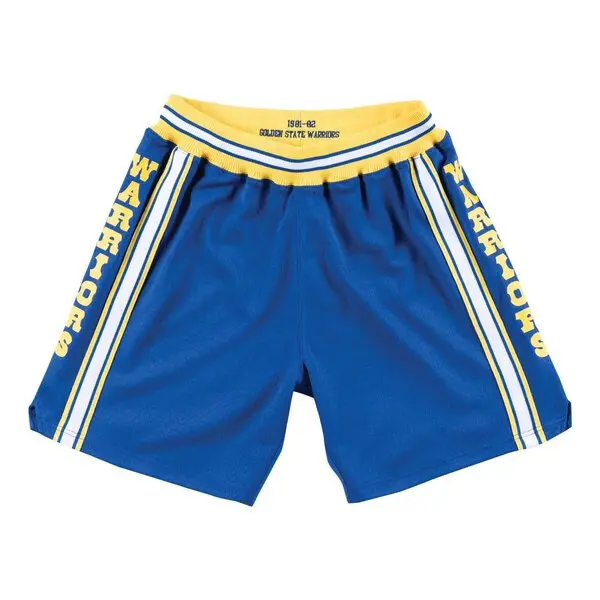 Mitchell & Ness Nba Authentic Golden State Warriors Road 1981-82 Shorts - Blue/yellow/white