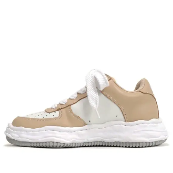 Mihara Yasuhiro Wayne Og Sole Leather Low-top Sneaker - Beige/white