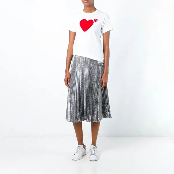 Play Comme Des Garcon Double Sided Heart Logo T-shirt - White