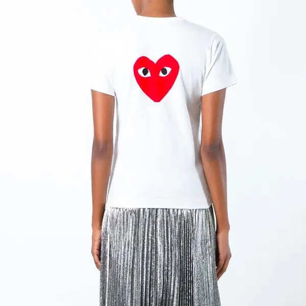 Play Comme Des Garcon Double Sided Heart Logo T-shirt - White