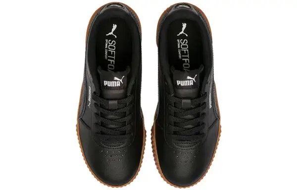 PUMA Carina Leather Low Top Sneakers - Black
