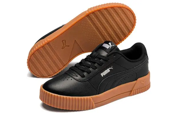 PUMA Carina Leather Low Top Sneakers - Black