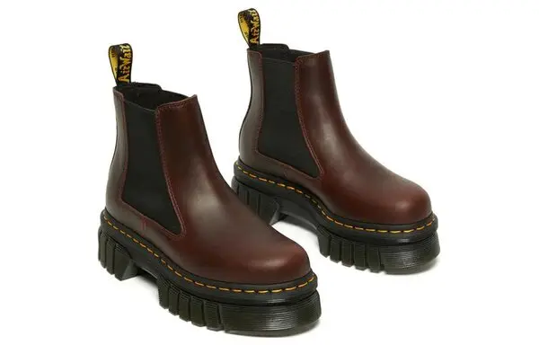 Dr. Martens Audrick Brando Leather Platform Chelsea Boots - Brown
