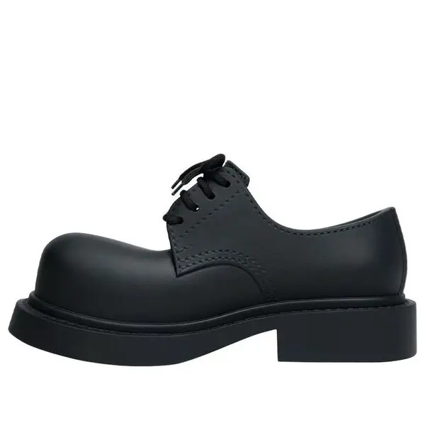 Balenciaga Steroid Derby Lace Up Leather Shoes - Black